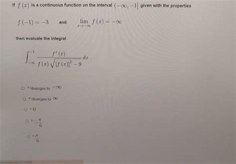 Solved If F X Is A Continuous Function On The Interval Chegg
