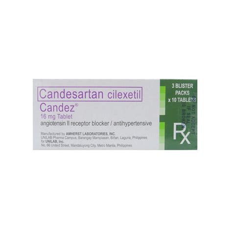 Candez Candesartan Cilexetil 16mg Tablet 1s Price In The Philippines