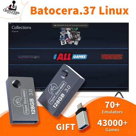 Batocera 37 Linux System 128gb Portable Usb 3 0 Disk 70 Emulators With