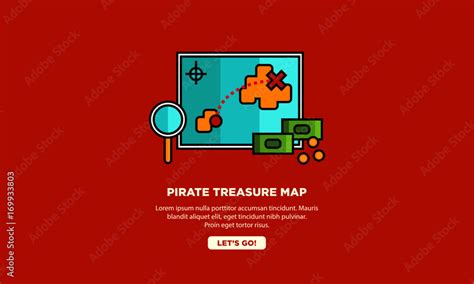 Pirate Treasure Map With Text Box And Find It Button Treasure Map