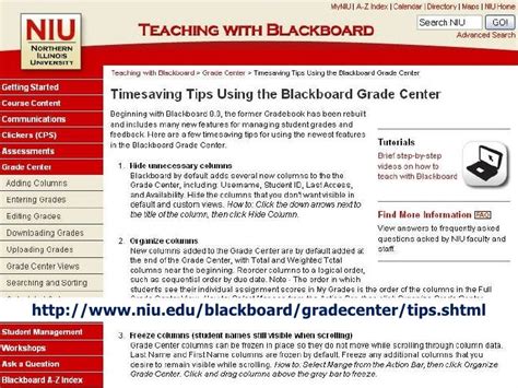 Opening Blackboard Grade Center In Overlay