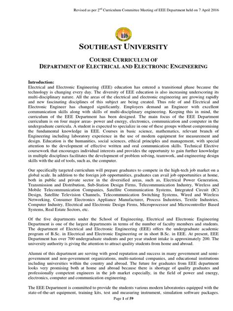 Course Curriculum Of Eee Department 2 Pdf Electrical Engineering