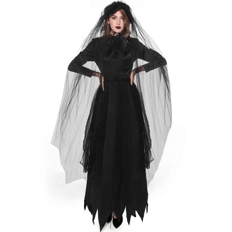 Halloween Ghost Bride Dress For Women Adult Witch Costume Vampire Dress