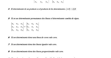 Propiedades De Los Determinantes De Matrices