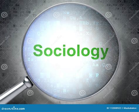 Studying Concept Sociology With Optical Glass Stock Illustration