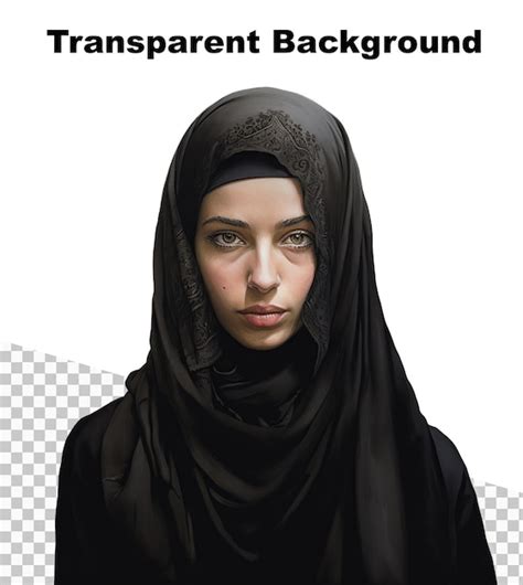 Premium Psd An Illustration Of A Arab Woman With Black Veil