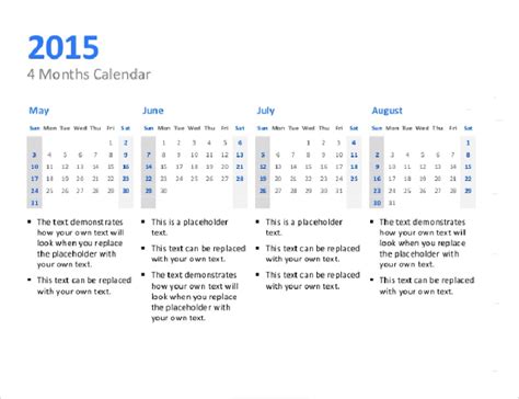Power Point Calendar Templates Samples Examples Format Sample Templates