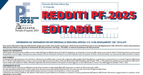 Redditi Pf 2025 Editabile