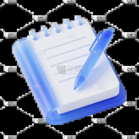 常规图标系列科技风玻璃感办公笔记本图标元素素材 花瓣网