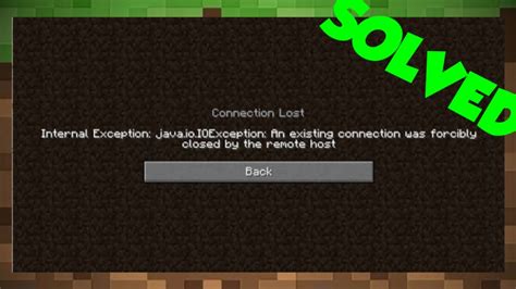 Fix Minecraft Connection Lost Internet Exception Java Net Socket Exception Connection Reset