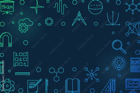 Science Technology Engineering And Math Blue Horizontal Frame Vector Stem Creative
