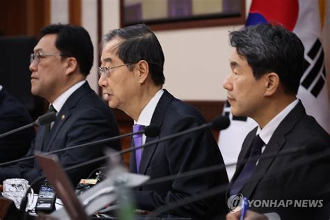 국무회의서 발언하는 한덕수 총리 연합뉴스