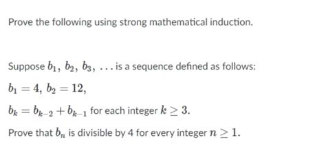solved prove the following using strong mathematical