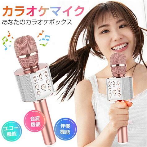 カラオケマイク マイク 子供 カラオケセット 家庭用 ノイズキャンセリング ポータブルスピーカー マイク スピーカー ピンク