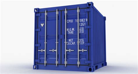 컨테이너 10 피트 로우 폴리 파란색 3d 모델 19 Max Fbx Obj 3ds Free3d