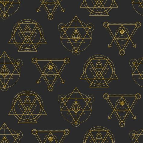Sacred Geometry Complicated Line Art Seamless Vector Image