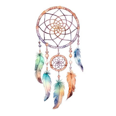 Watercolor Dream Catcher Isolated Illustration Ai Generative 25536119 Png