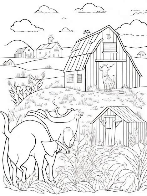 Premium Vector Unleash Creativity With Farm Life Coloring Book