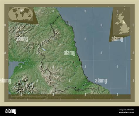 North East Region Of United Kingdom Elevation Map Colored In Wiki