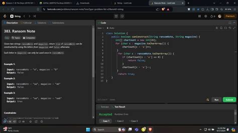 Day 17 Of My 20 Day Leetcode Challenge Today I Tackled The Problem Ransome Note Excited To