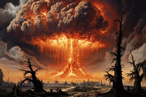 Premium Photo Conceptual Nuclear Explosion With Huge Cloud Of Smoke