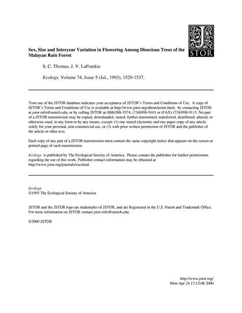 Pdf Sex Size And Interyear Variation In Flowering Among Dioecious