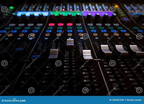 Closeup Of Sound Control Panel Stock Image Image Of Performance Control 269361535