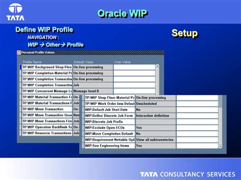 oracle 11i work in process training presentation ppt business