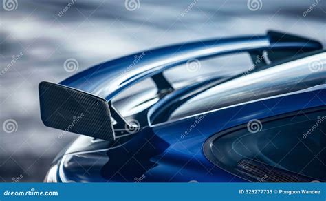 A Close Up Of A Car Aerodynamic Spoiler And Rear Wing Stock Illustration Illustration Of