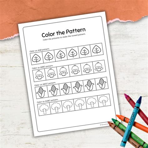Free Fall Pattern Sequencing Worksheets For Preschoolers