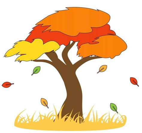 Осеннее дерево рисунок красками и цветными карандашами