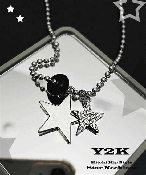 [오늘출발 써지컬] Y2k 별 큐빅 블랙도넛 투스타 체인 레이어드 목걸이 에이블리