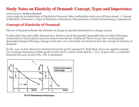 SOLUTION Study Notes On Elasticity Of Demand Studypool