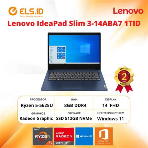 Jual Laptop Lenovo Ideapad Slim Aba Tid Ryzen U Gb Ssd Gb Shopee Indonesia