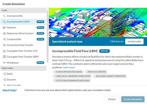 Incompressible Lbm Analysis Types Simscale