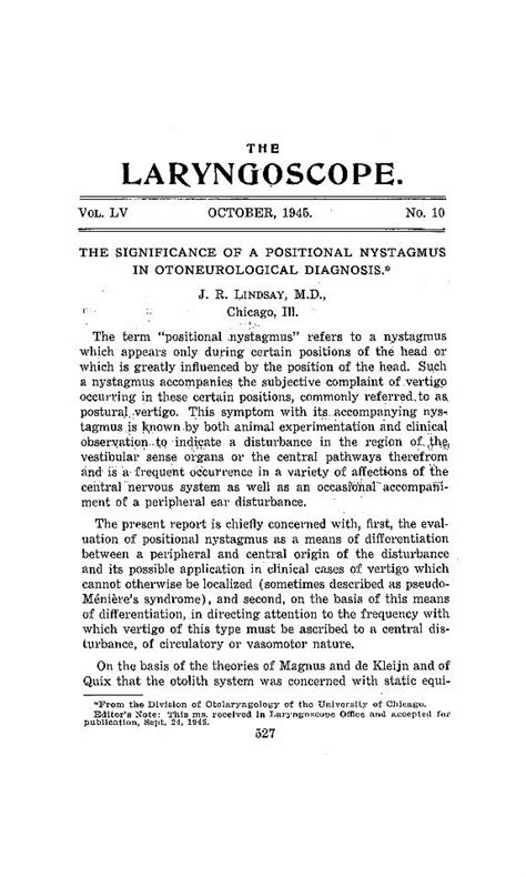 PDF The Significance Of A Positional Nystagmus In Otoneurological Diagnosis DOKUMEN TIPS