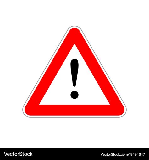 Attention Bright Red Warning Sign On White Vector Image