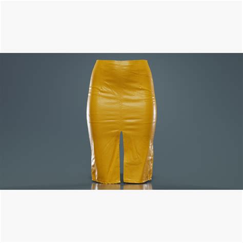 Leather Double Split Skirt 3d Model Download Dresses On