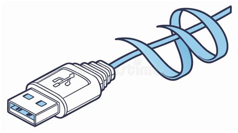 Usb Cable Ribbon Data Transfer And Digital Connectivity Tool Vector Design Generative Ai Stock