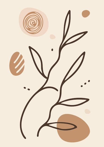 Premium Vector Abstract Minimalistic Pattern With Branch