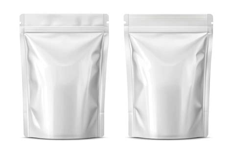 Premium Photo Pouch Bags Mockup Isolated On White Background
