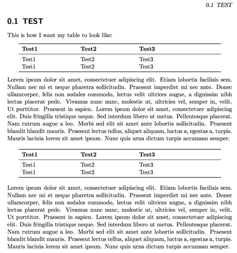 spacing new table environment spaces and enclosing { } in a new