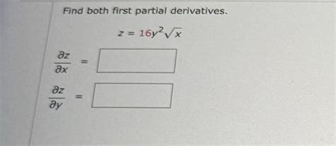 Solved Find Both First Partial