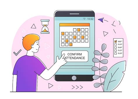 Homme Avec Calendrier Numérique Vecteur Premium