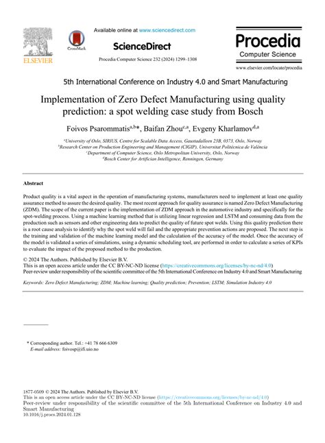 Pdf Implementation Of Zero Defect Manufacturing Using Quality