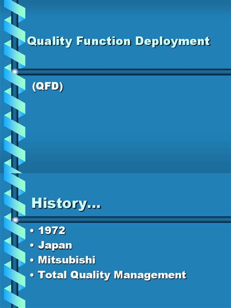 quality function deployment ppt customer products