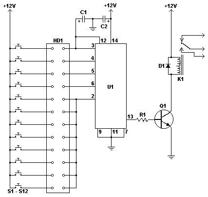 Digital Keypad Combination Lock Control Circuit Circuit Diagram SeekIC