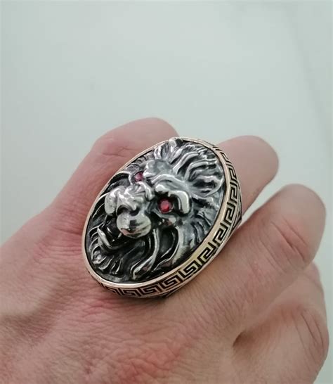 Aslan Kafa Büyük 925 Ayar Gümüş Erkek Yüzük