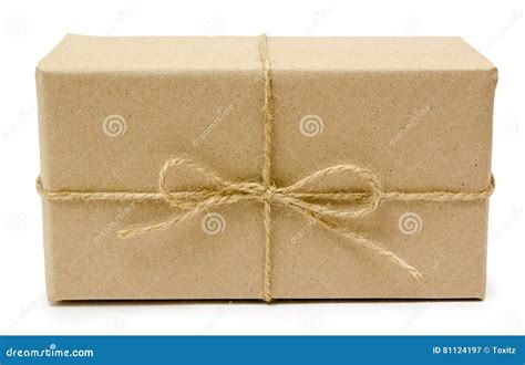 T Wrapping From Kraft Paper Wrapped With Twine Stock Image Image
