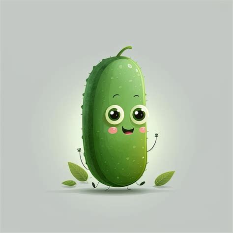Premium Photo Cute Cucumber Character